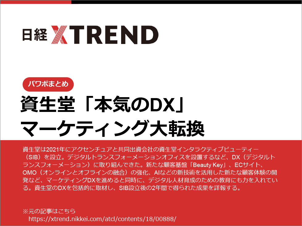 パワポまとめ「資生堂、本気のマーケDX」：日経クロストレンド